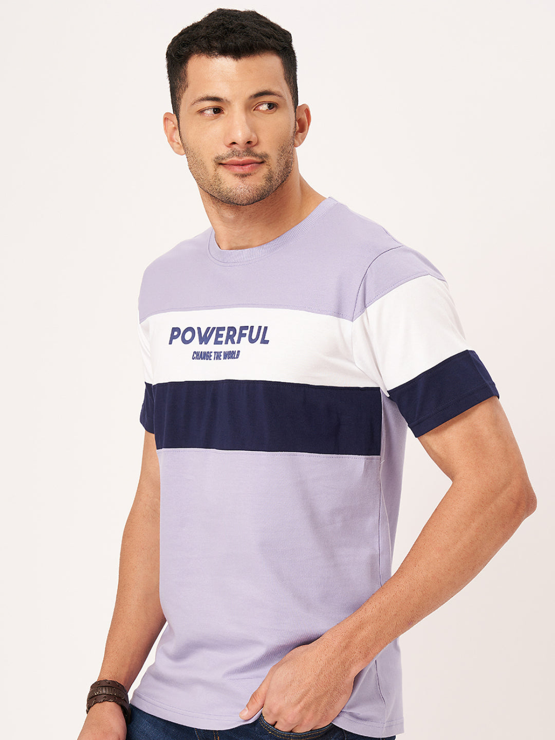 Get Lavender Printed Half Sleeve T-shirt | ZU Clothing